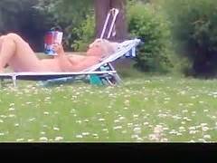 Mature Nude Woman Reading Telegraph
