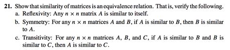 solved show that similarity of matrices is an equivalence