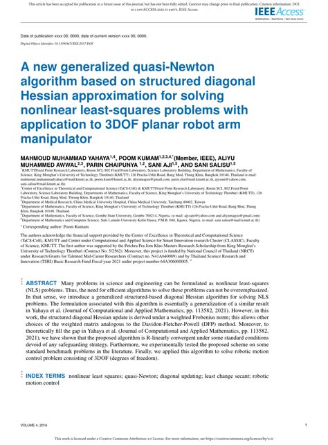 pdf a new generalized quasi newton algorithm based on structured diagonal hessian