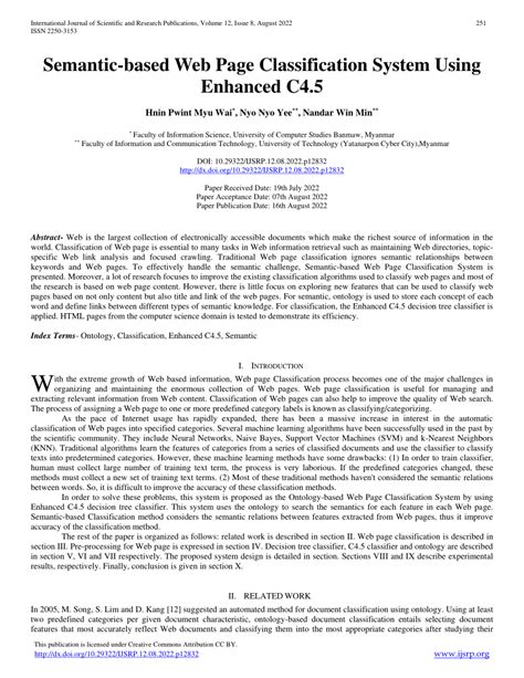 pdf semantic based web page classification system using enhanced c4 5