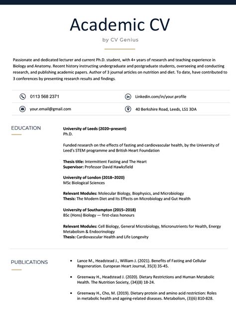 How Do You Write An Academic Cv Like A Pro