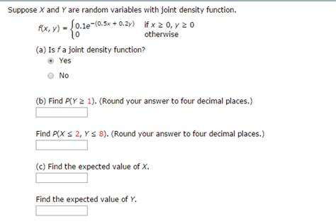 solved suppose x and y are random variables with joint