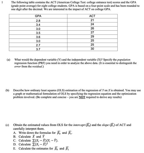 solved the following table contains the act american