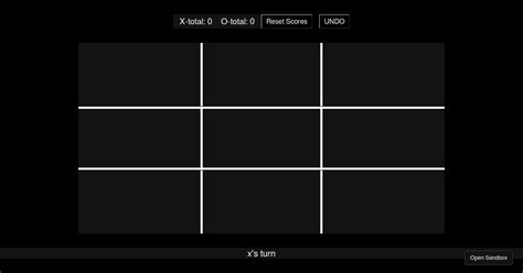 Tic Tac Toe Using React Codesandbox