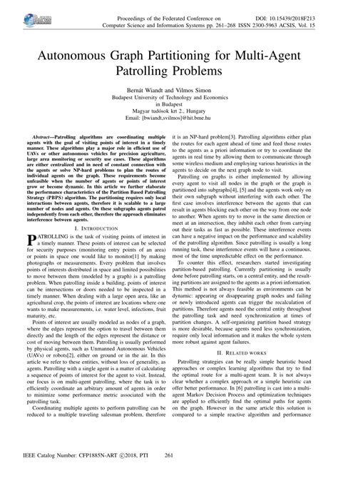 pdf autonomous graph partitioning for multi agent patrolling problems