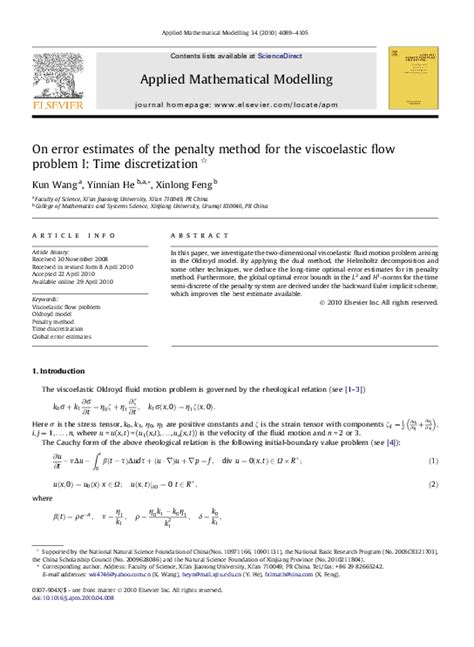 pdf on error estimates of the penalty method for the viscoelastic flow problem i time
