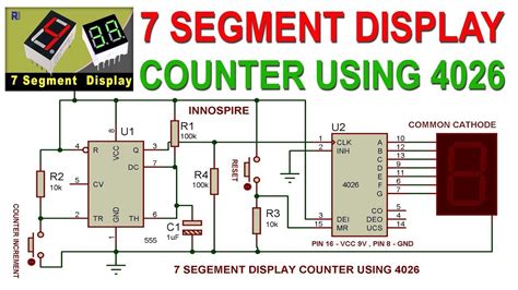 7 Segment Digital Counter Circuit Using 4026 And 555 Ic Proteus Simulation Youtube