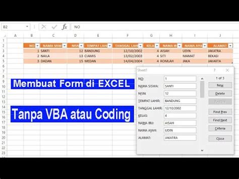 Cara Mudah Membuat FORM Di Excel Untuk Input Data Agar Lebih Cepat