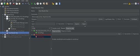 jmeter getting response enable javascript and cookies to continue stack overflow