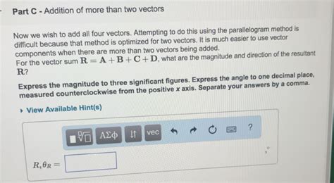 solved to use geometric and component addition of vectors