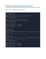 Python Pandas Hands On Fresco Docx Python Pandas Hands On Fresco