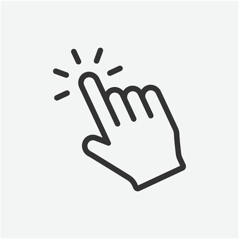 Prensado Dedo Icono Mano Puntero Vector Hacer Clic Seleccionar