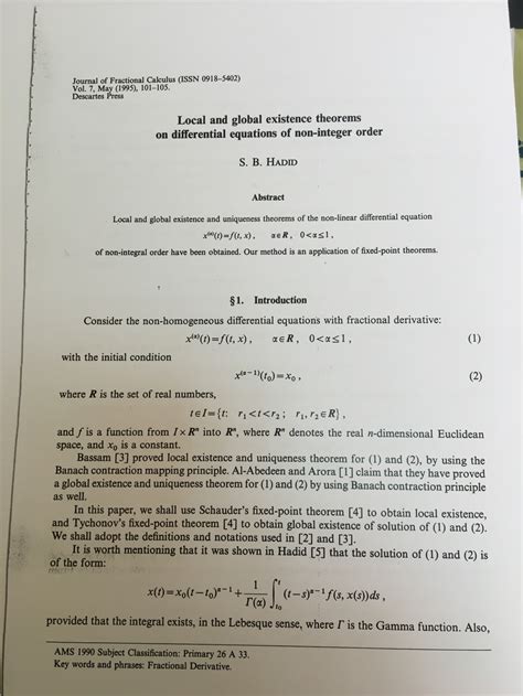 pdf local and global existence theorems on differential equations of non integer order