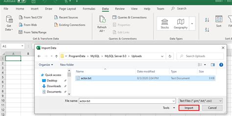 how to export import mysql data to excel