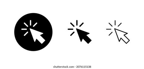 Click Icons Set Pointer Arrow Sign Stock Vector Royalty Free