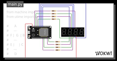 esp32 and 7 segments display 4 digit test wokwi esp32 stm32 arduino simulator