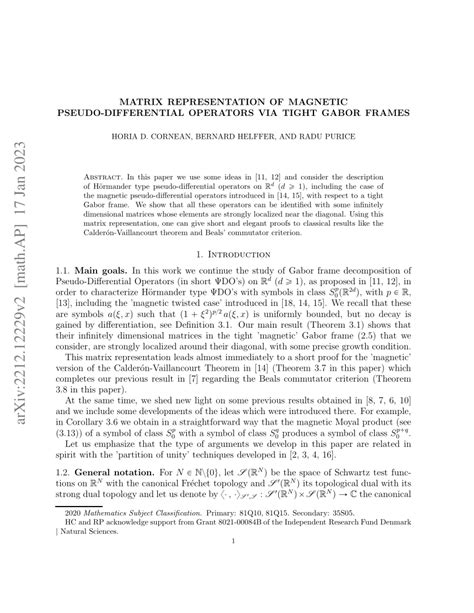 pdf matrix representation of magnetic pseudo differential operators via tight gabor frames