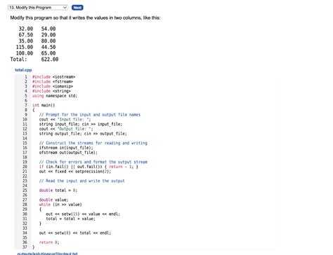 solved modify this program so that it writes the values in
