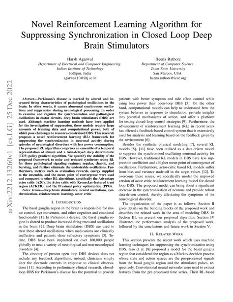 pdf novel reinforcement learning algorithm for suppressing synchronization in closed loop deep