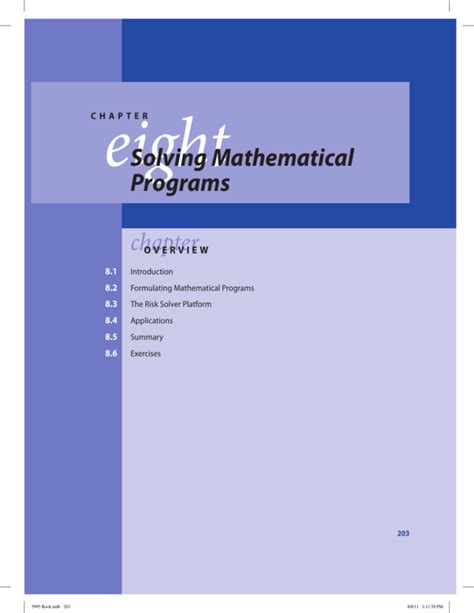solving mathematical programs chapter