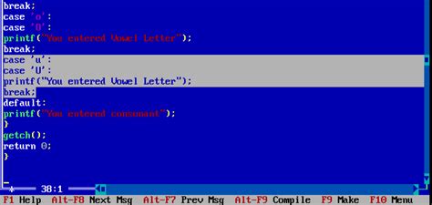 c program vowel using switch case statement computer