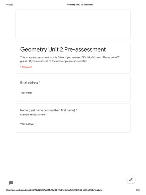 geometry unit 2 pre assessment pdf euclid euclidean geometry