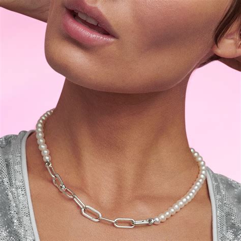 Pandora Me Treated Freshwater Cultured Pearl Necklace Sterling Silver Pandora Au
