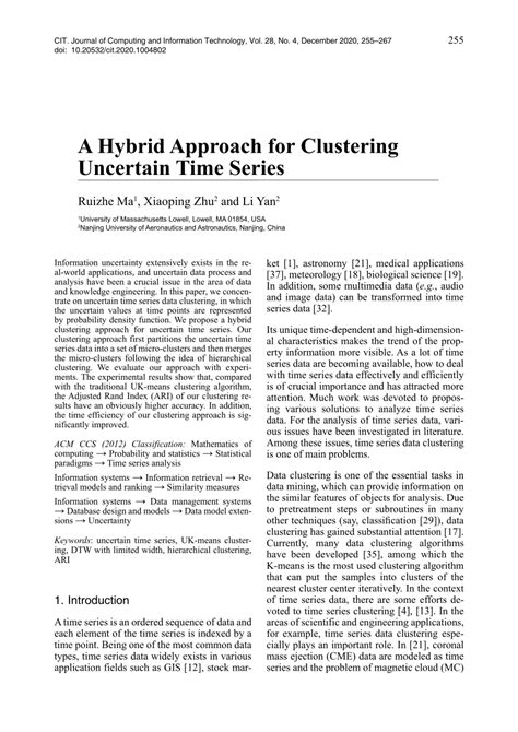 pdf a hybrid approach for clustering uncertain time series