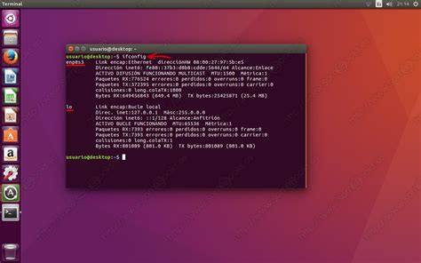 consultar la configuración de la red en ubuntu con ifconfig somebooks es