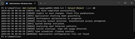 powershell get tail of log files dbasco