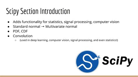 scipy section intro deep learning prerequisites the numpy stack in python v2 youtube