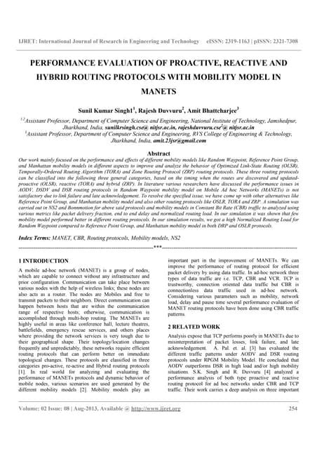 performance evaluation of proactive reactive and pdf