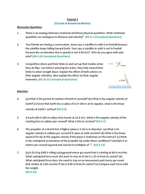 tutorial 7 circular and rotational motion pdf rotation around a fixed axis acceleration