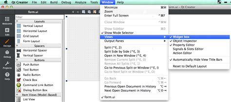 how to restore the qt creator designer widget box stack overflow