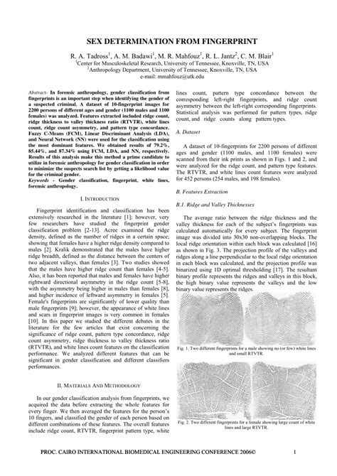 pdf sex determination from fingerprint