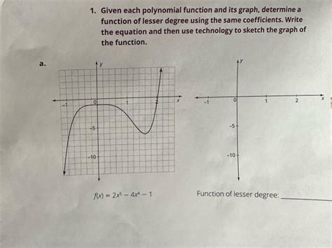 solved 1 given each polynomial function and its graph