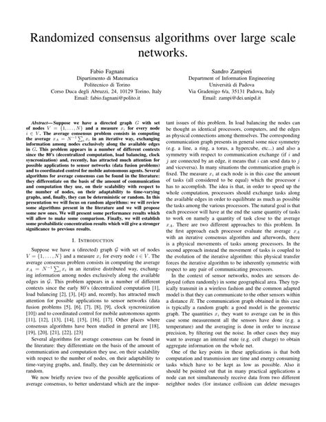 pdf randomized consensus algorithms over large scale networks