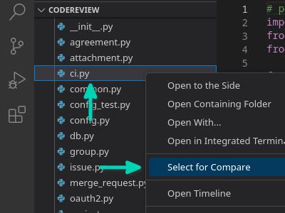 Comparing Files In Visual Studio Code