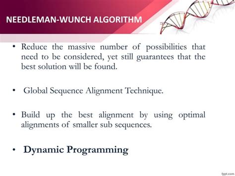 the needleman wunsch algorithm for sequence alignment ppt