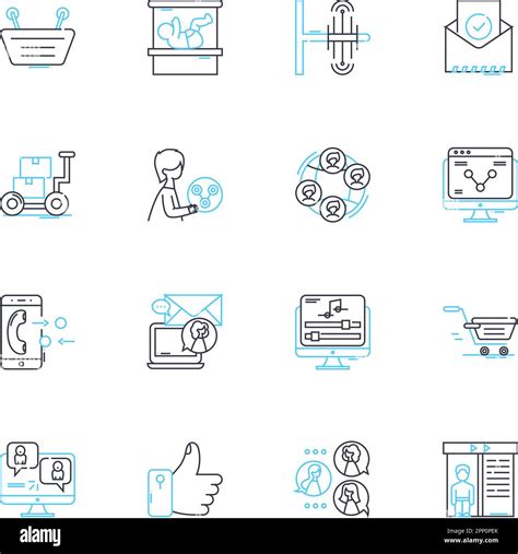 Data Research Linear Icons Set Analysis Analytics Big Data Business