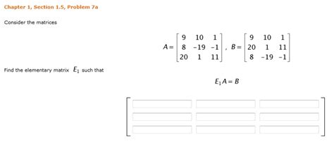 solved consider the matrices a b find the elementary