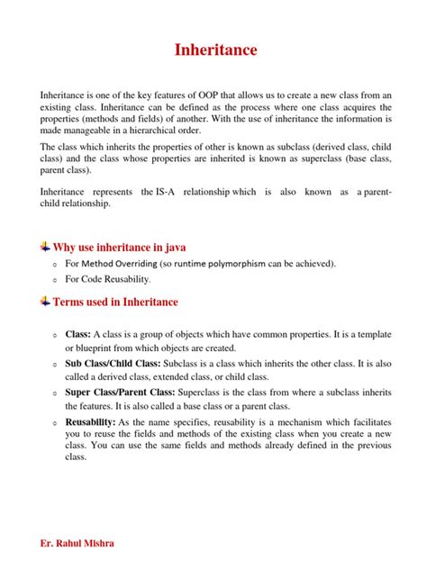 inheritance pdf inheritance object oriented programming class computer programming