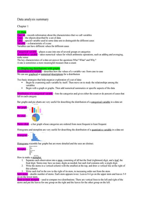 data analysis summary chapter 1 and 2 data analysis summary chapter 1 1 data data set