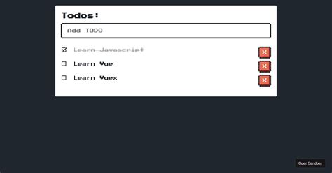 Vue Todo With Vuex Codesandbox