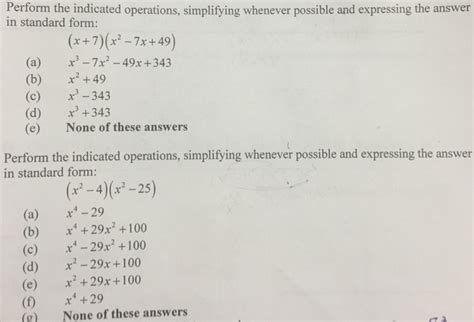 solved perform the indicated operations simplifying