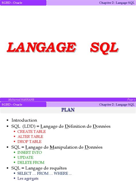 langage sql pdf