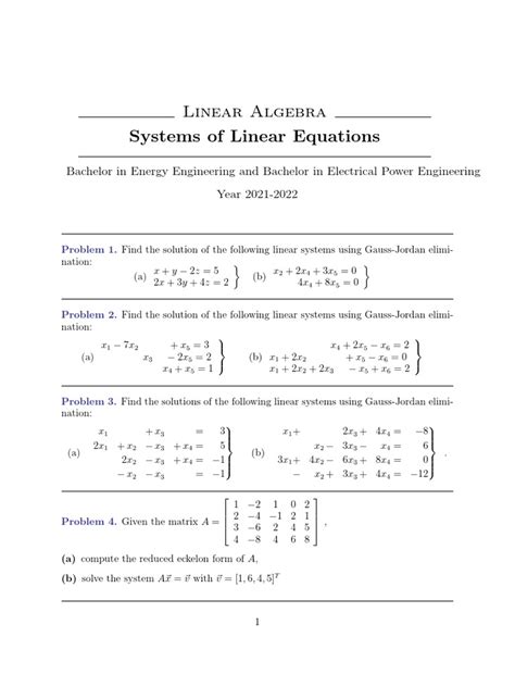 problems1 linear algebra uc3m pdf system of linear equations matrix mathematics