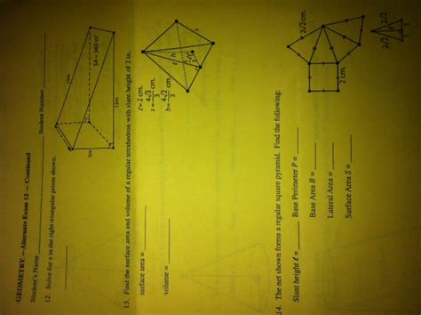 solve for x in the right triangular prism shown