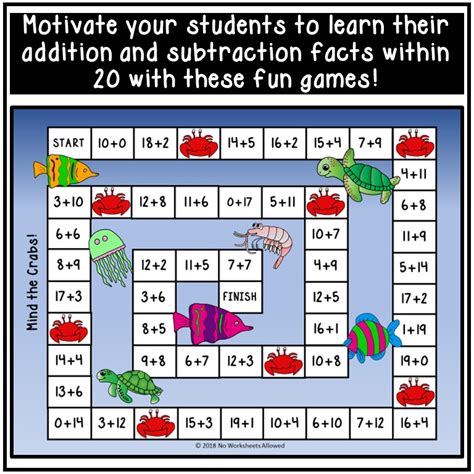 addition and subtraction games to 20 made by teachers