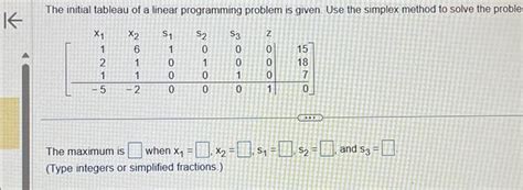 [solved] the initial tableau of a linear programming probl